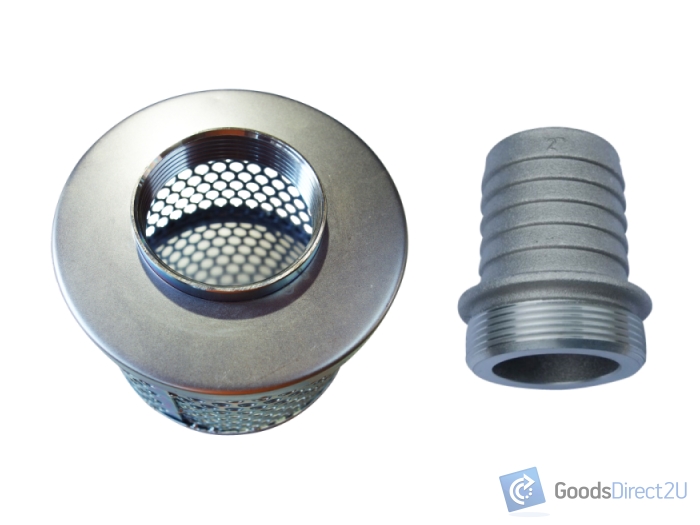 Suction Filter + Male Pipe to Male Screw Connection, Aluminium - 100mm ...